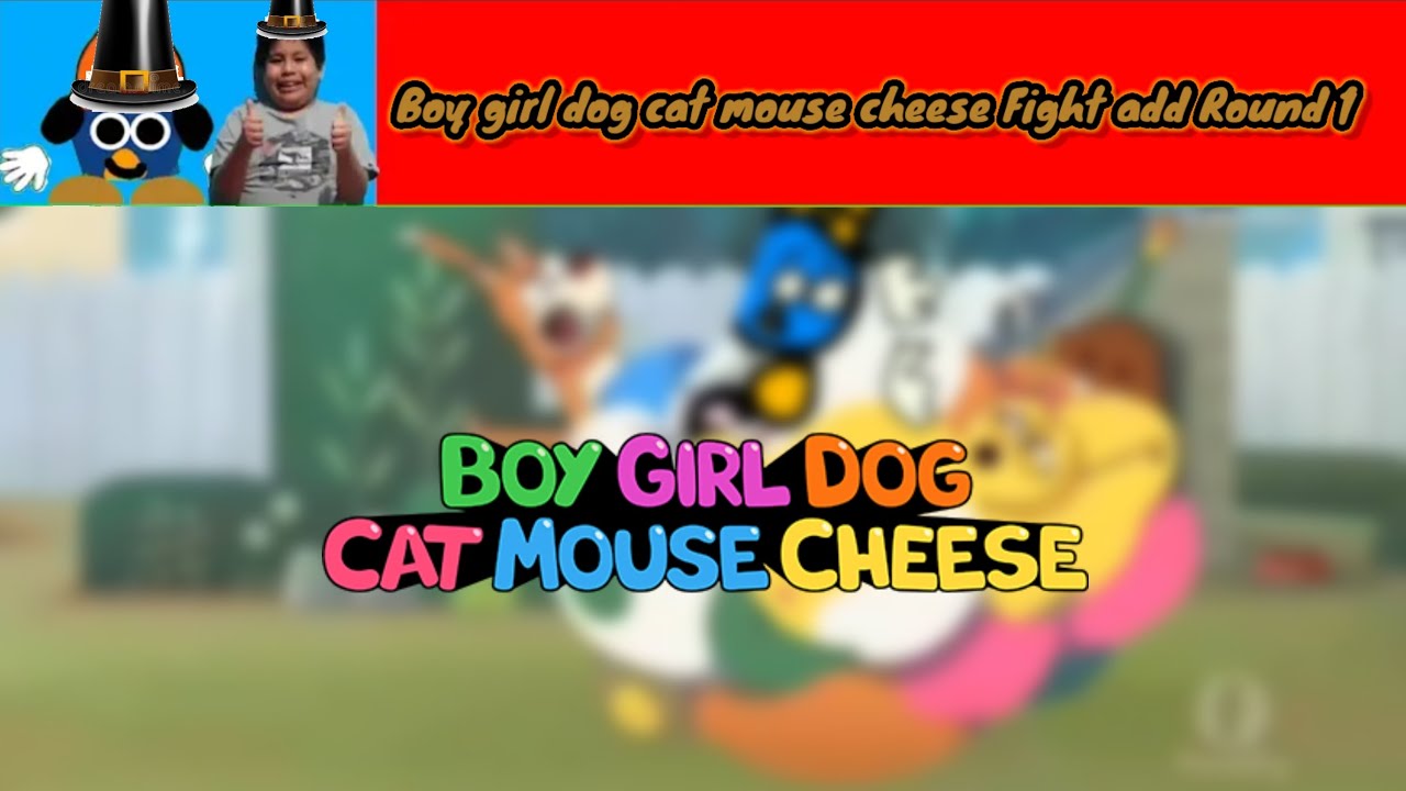 Boy girl dog cat mouse cheese Fight add Round 1 - YouTube
