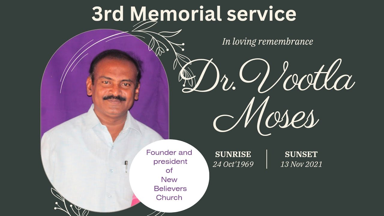 #memorialday Dr.Vootla Moses 3rd memorial day - YouTube