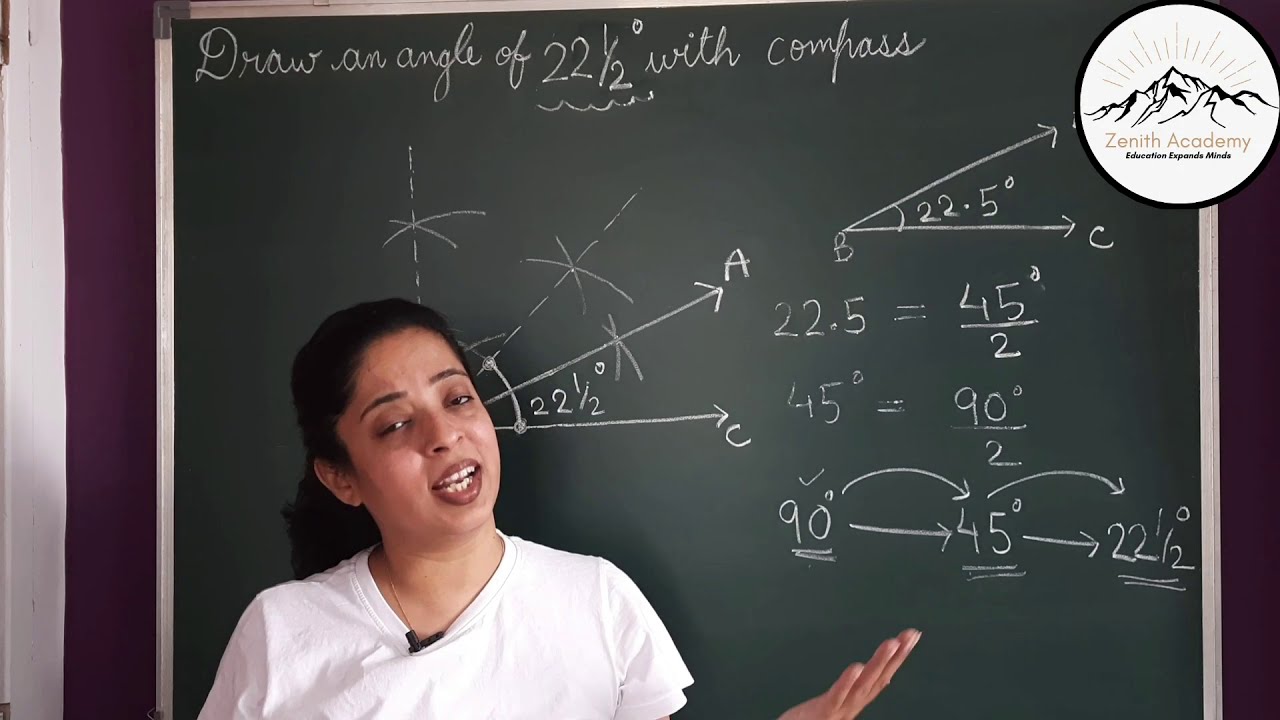 Construct an angle of 22.5° using Compass - YouTube