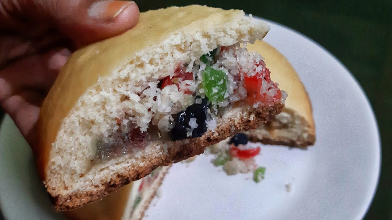 Dilkush Recipe | Sweet Coconut Bun Recipe | Bakery style - YouTube