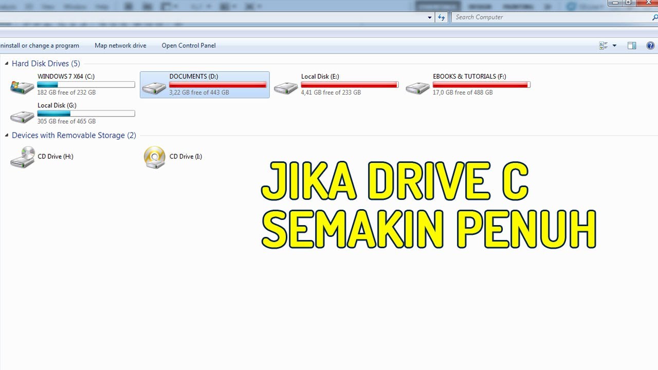Cara Mengosongkan Harddisk Drive C Yang Penuh di PC - YouTube