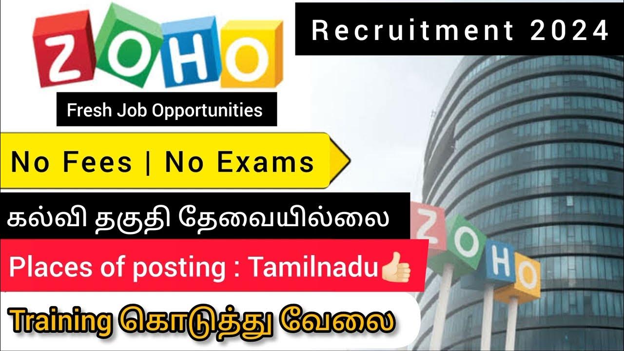 Zoho Recruitment 2024 | latest Job opportunities | Job for Freshers ...