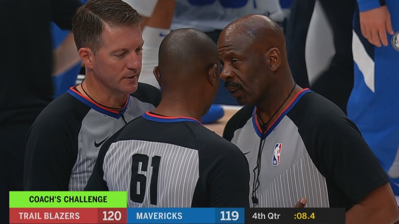 Blazers Coaches Challenge Saves Game vs Mavs! 2019-20 NBA Season - YouTube