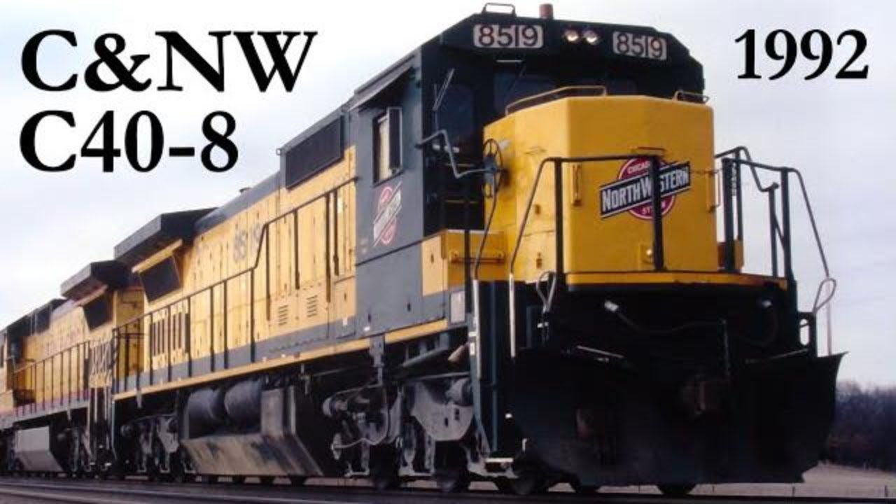 GE C40-8 Chicago & North Western on Grain Train, Lowden, IA, August 1992, CNW C40-8 8531 & 8516 ...
