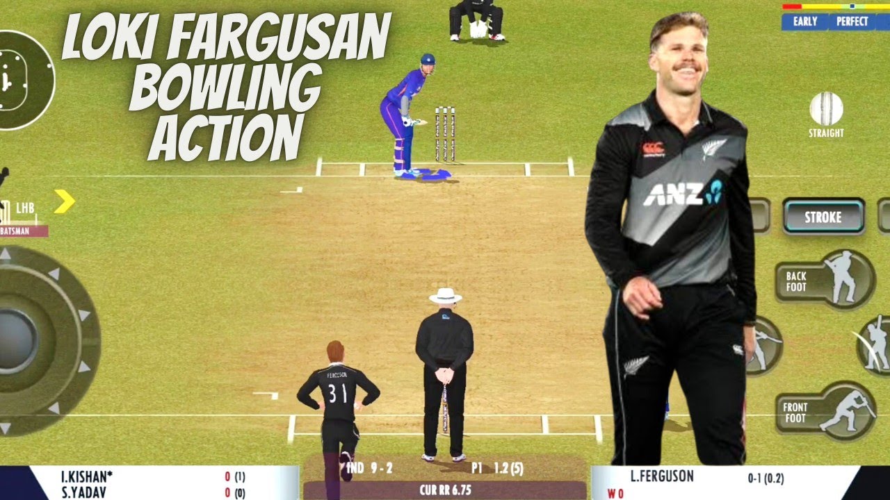 Loki Ferguson bowling action clean bold real cricket 20 - YouTube