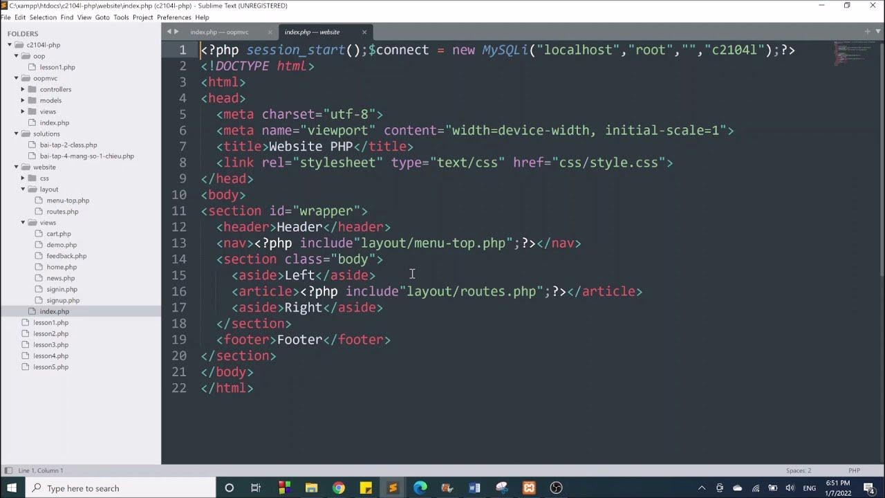 Php C2104l Làm Project Theo Hướng Oop Mvc Youtube