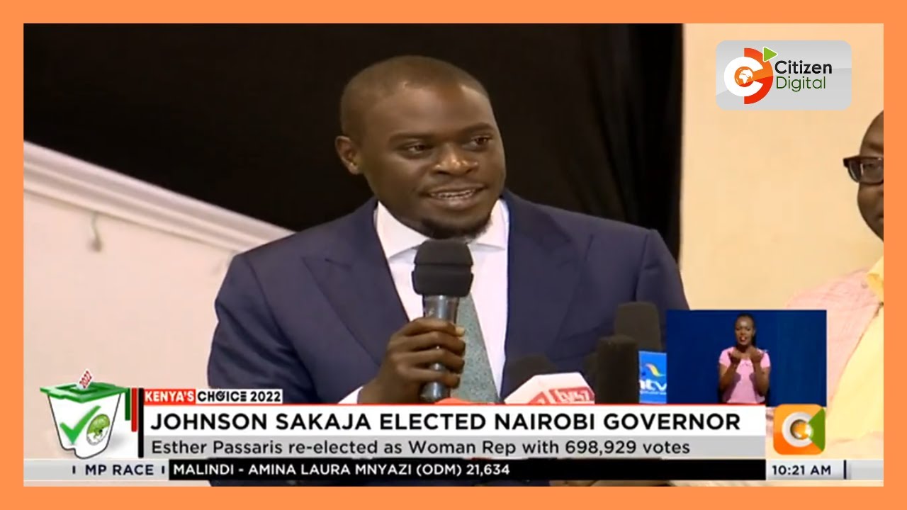 Johnson Sakaja’s acceptance speech after he was declared Governor ...