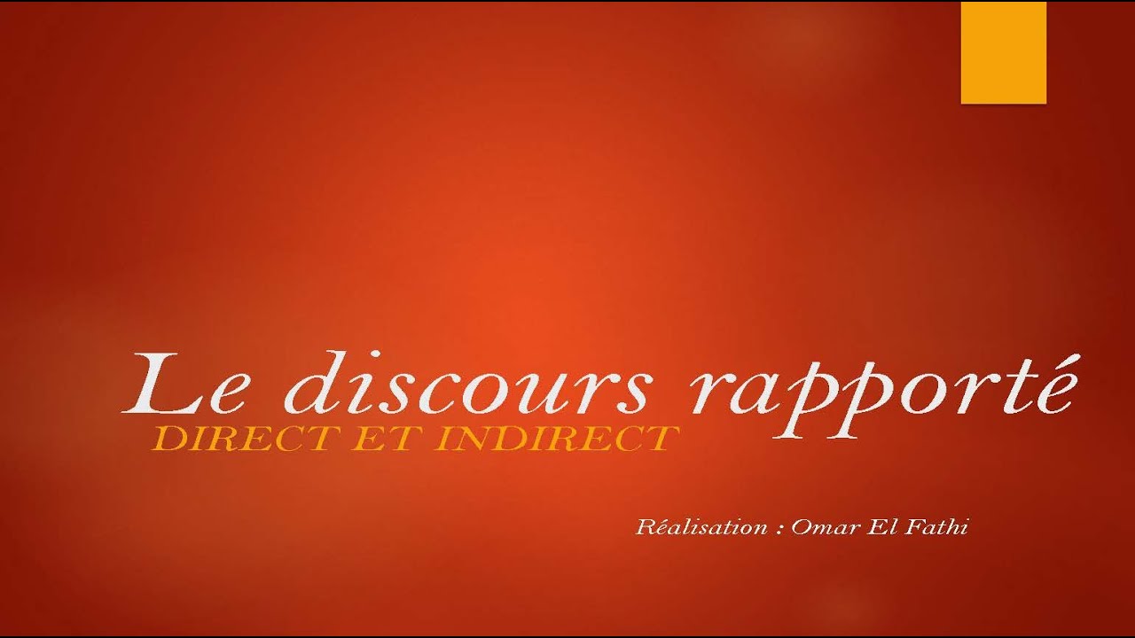 Cours de Français- Tronc Commun- Le discours rapporté - YouTube