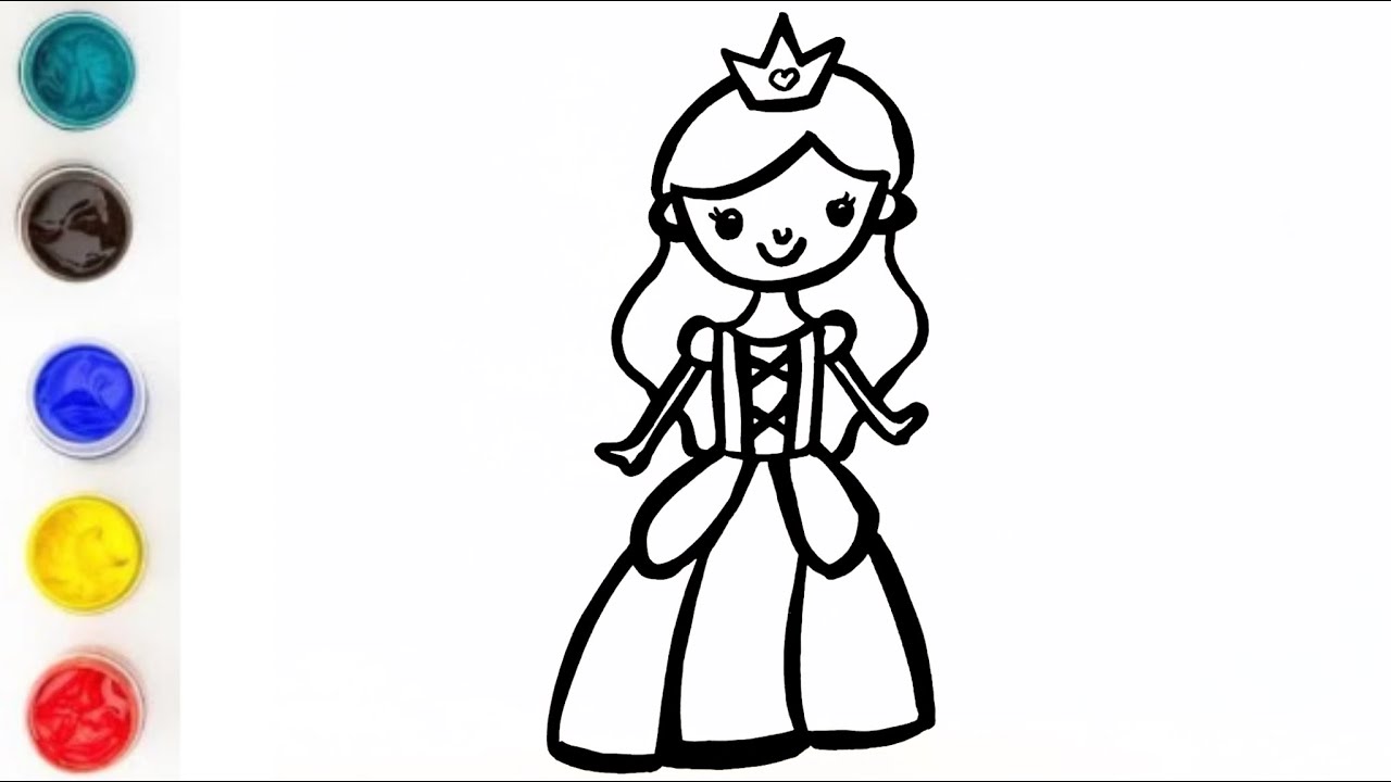 Princess Drawing For Kids and Toddlers, how to draw a lovely Princess ...