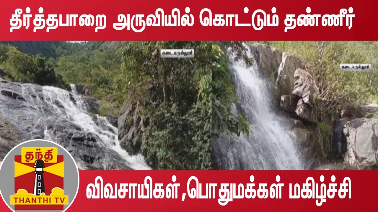 தீர்த்தபாறை அருவியில் கொட்டும் தண்ணீர் - விவசாயிகள், பொதுமக்கள் ...