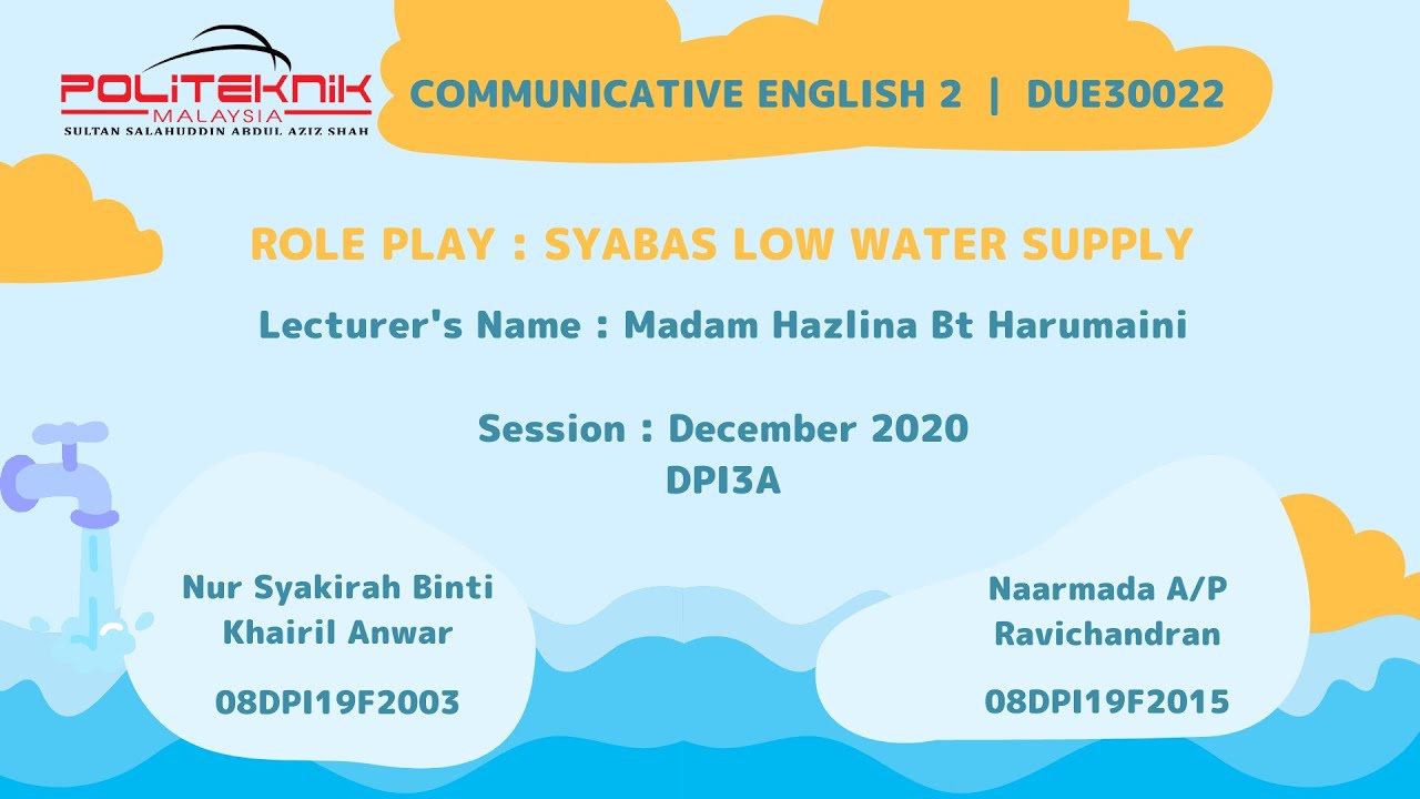 ROLE PLAY : SYABAS LOW WATER PRESSURE - YouTube