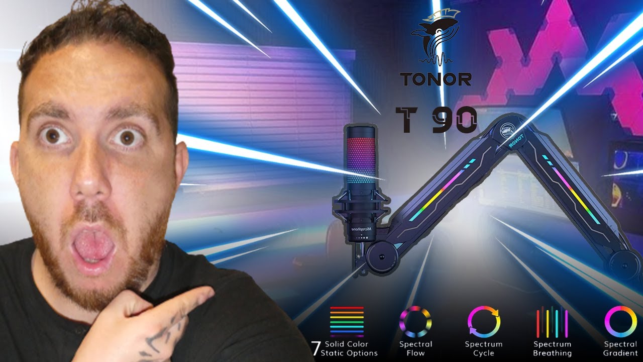 🎮 UNBOXING ♦️ ET TEST DU BRAS MICRO RGB TONOR GAMING MIC BOOM UNE ...