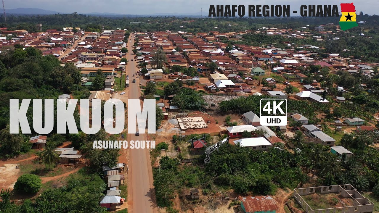Kukuom Aerial view in the Asunafo South Ahafo Region of Ghana 4K - YouTube