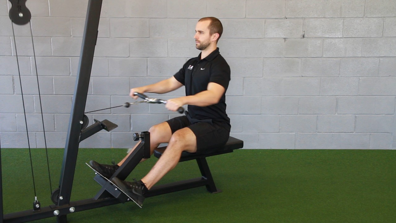 Seated Cable Row Overhand - YouTube