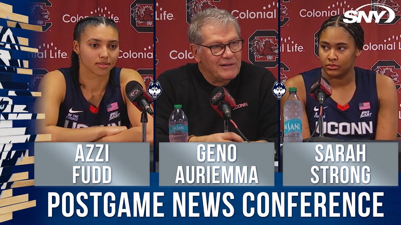 Geno Auriemma, Azzi Fudd, and Sarah Strong talk huge UConn win over ...
