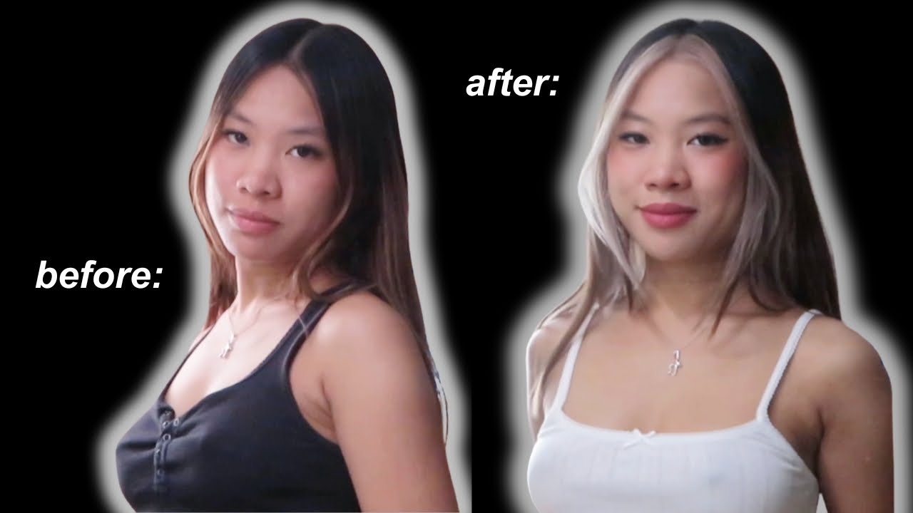 bleaching money piece and peekaboo highlights at home - YouTube