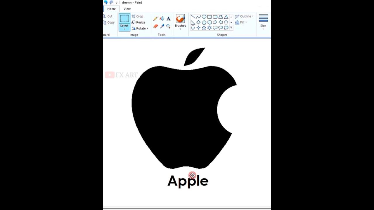 How To Draw Apple Logo (IPhone Logo) #mspainttutorial - YouTube
