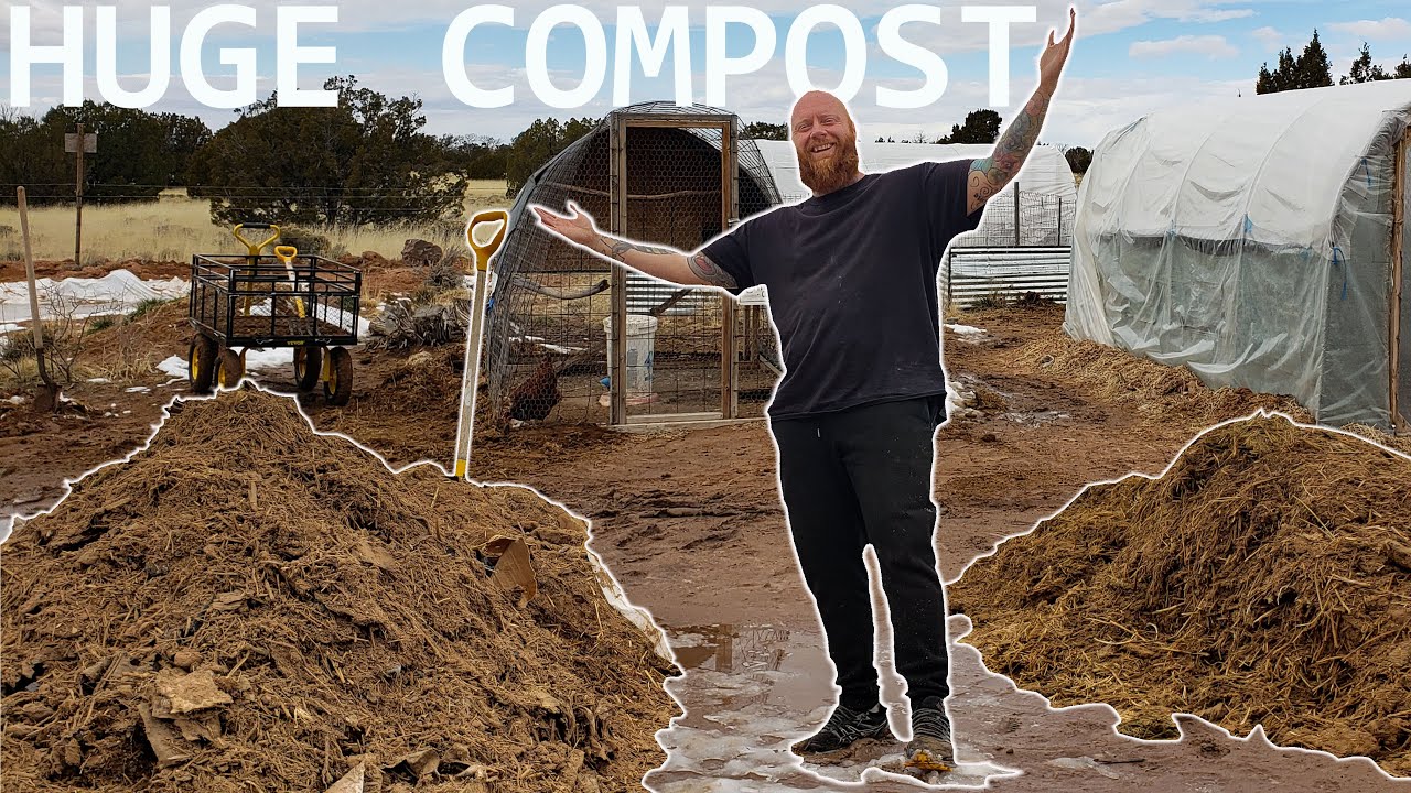 Huge COMPOST piles from my little high desert homestead - YouTube