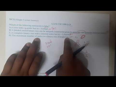 GATE CSE 1998 Q 24 || Trees ||Data Structure || GATE Insights Version: CSE - YouTube