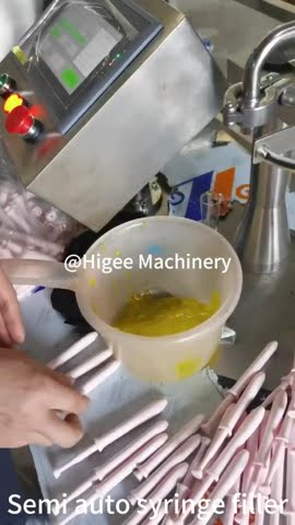 Semi Automatic Syringe Filling Machine-@Higee Machinery - YouTube