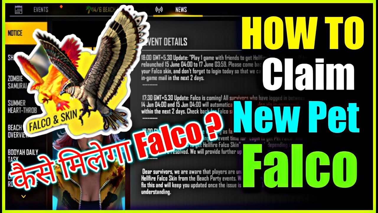 New Update | How to get Falcon in free fire | How to claim new pet ...