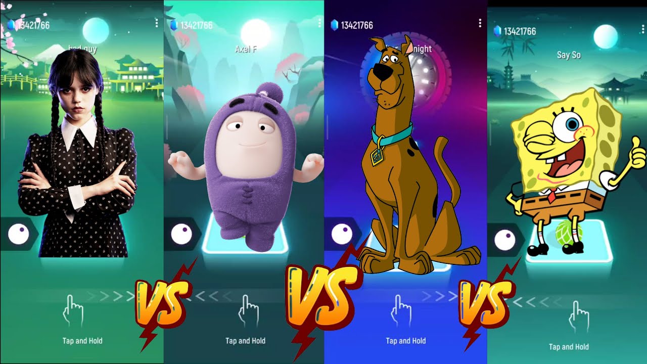 Wednesday - Jeff - Scooby Doo - Sponge Bob | Tiles Hop Edm Rush - YouTube