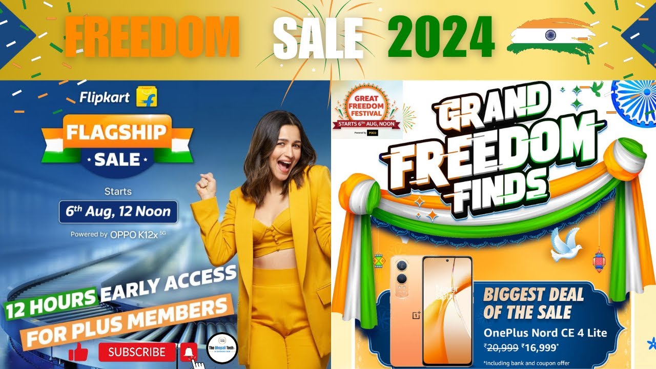 Flipkart Flagship Sale and Amazon Great Freedom Sale 2024 Date & Bank ...