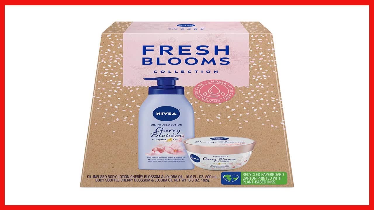 NIVEA Fresh Bloom Gift Box, NIVEA Lotion and NIVEA Body Souffle, Cherry ...