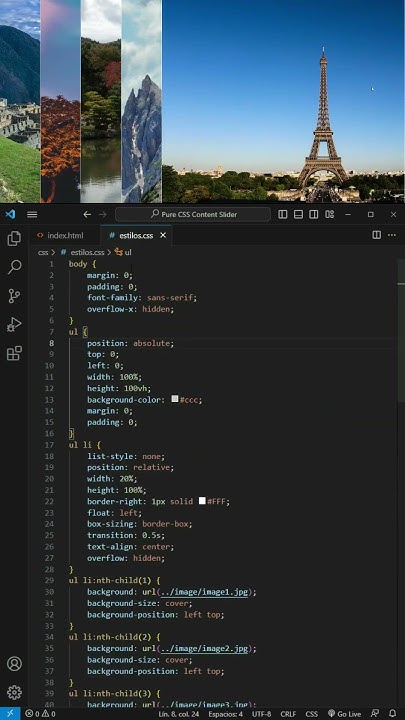 Pure CSS Content Slider - CSS Slide Image Hover Effects with Text html5 #css #short - YouTube