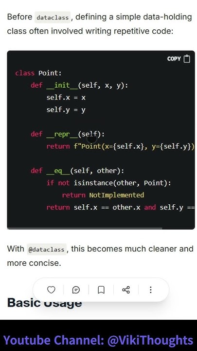 Python @dataclass Basic Concept - YouTube