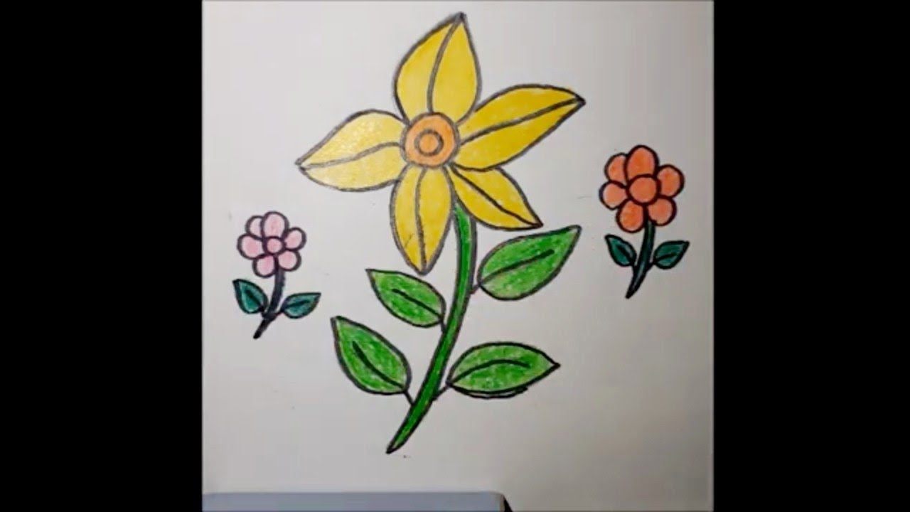 CARA MENGGAMBAR BUNGA DENGAN MUDAH - YouTube