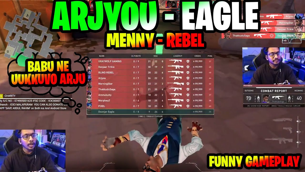 Eagle - Rebel - Arjyou - Menny 😂 Funniest Valo Combo 😆 ബാബു നെ ഊക്കി ...
