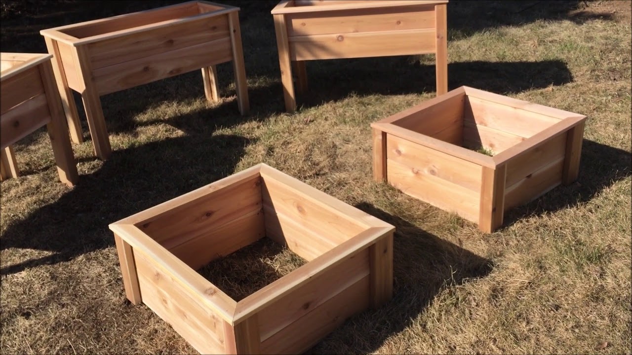 Raised Bed Western Red Cedar Planter Boxes - YouTube