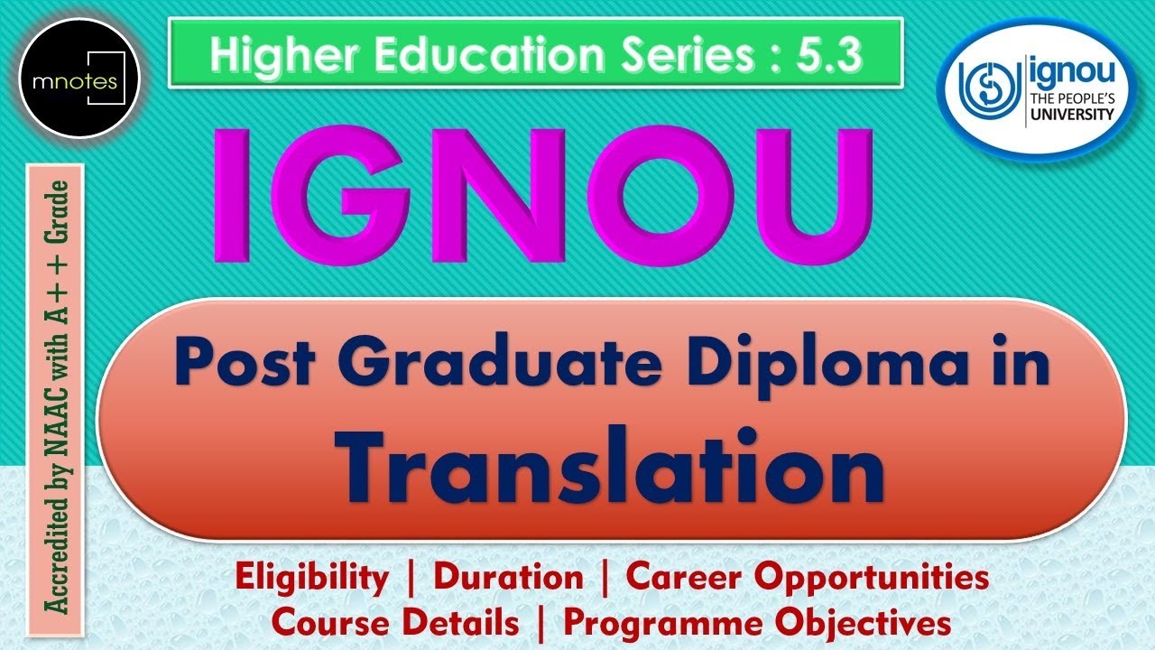 IGNOU | P G Diploma in Translation | IGNOU in Malayalam | IGNOU in ...