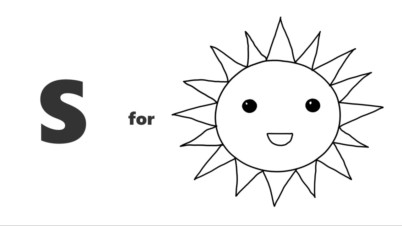 S for Sun ☀️| Easy Drawing for Kids (A-Z Drawing) - YouTube