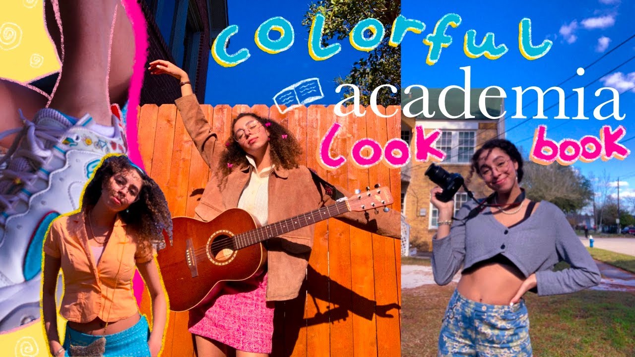 colorful academia lookbook 🌈 - YouTube
