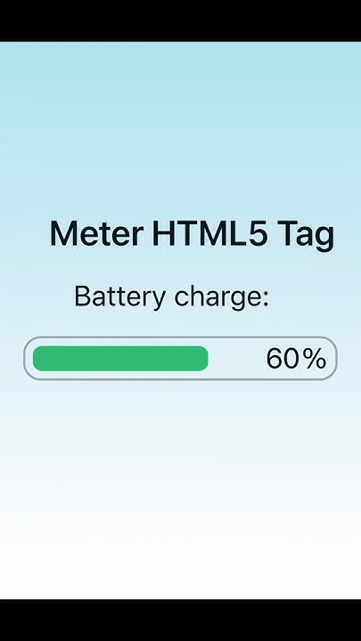 HTML5 tag you didn't know exists - meter tag #coding #frontend #html5 #css3 - YouTube