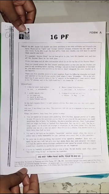 16pf personality practical test📑🌼#psychology#personality#practical file ...