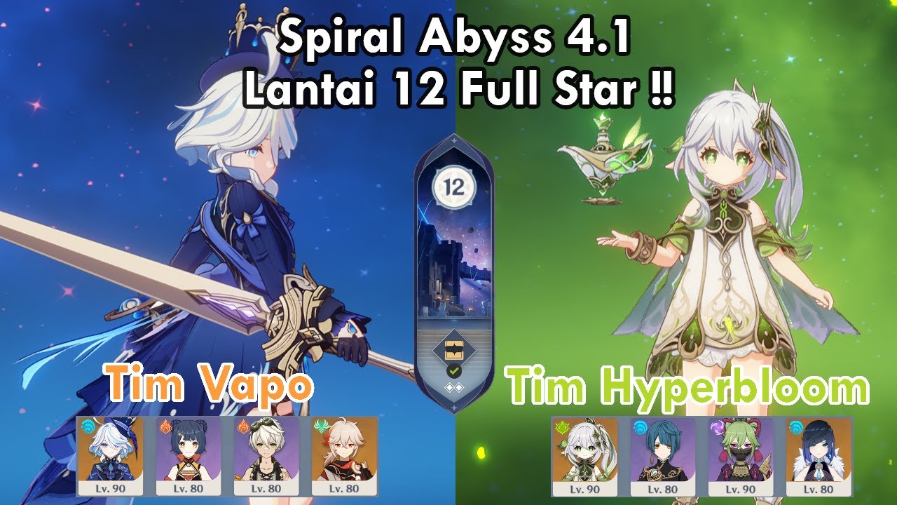 (Tim F2P) Furina C0 x (Tim Mati Urep) Nahida C2 Spiral Abyss 4.1 Lantai ...