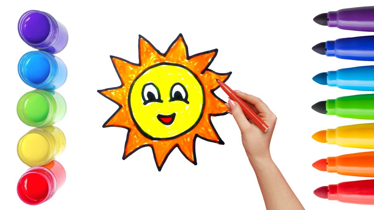 How To Draw Sun Drawing, Painting & Coloring For Kids and Toddlers ...