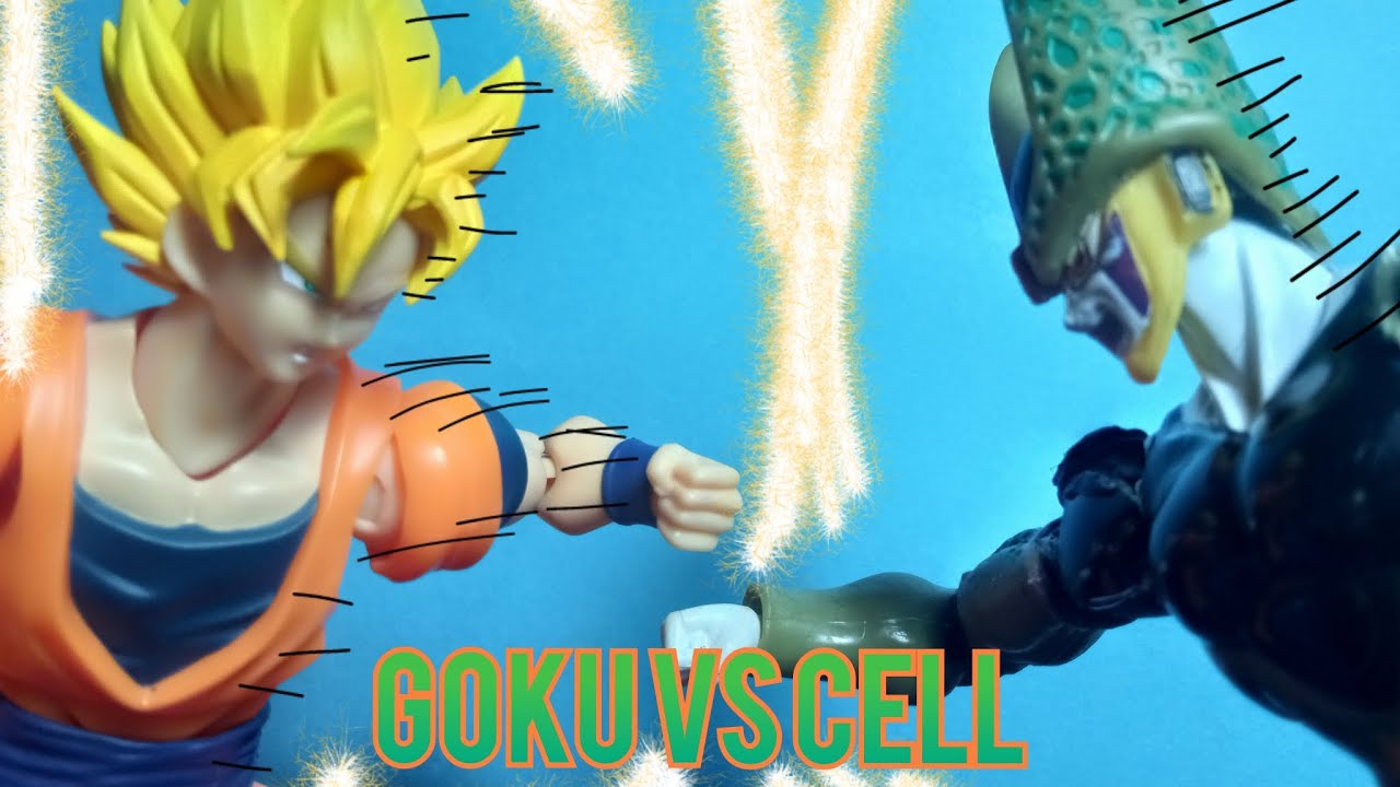 goku vs Cell(Dragonball stop motion fight)! - YouTube
