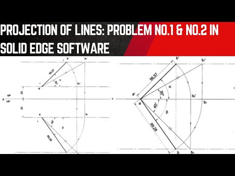 Projection of Lines: Problem no.1 & no.2 in Solid edge software| Solid ...