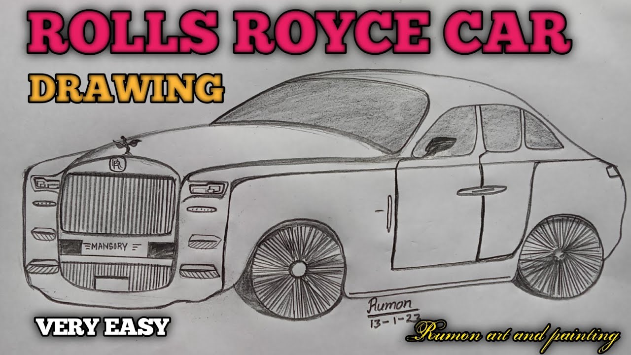 How to draw Rolls Royce car step by step | Very easy | Drawing video ...