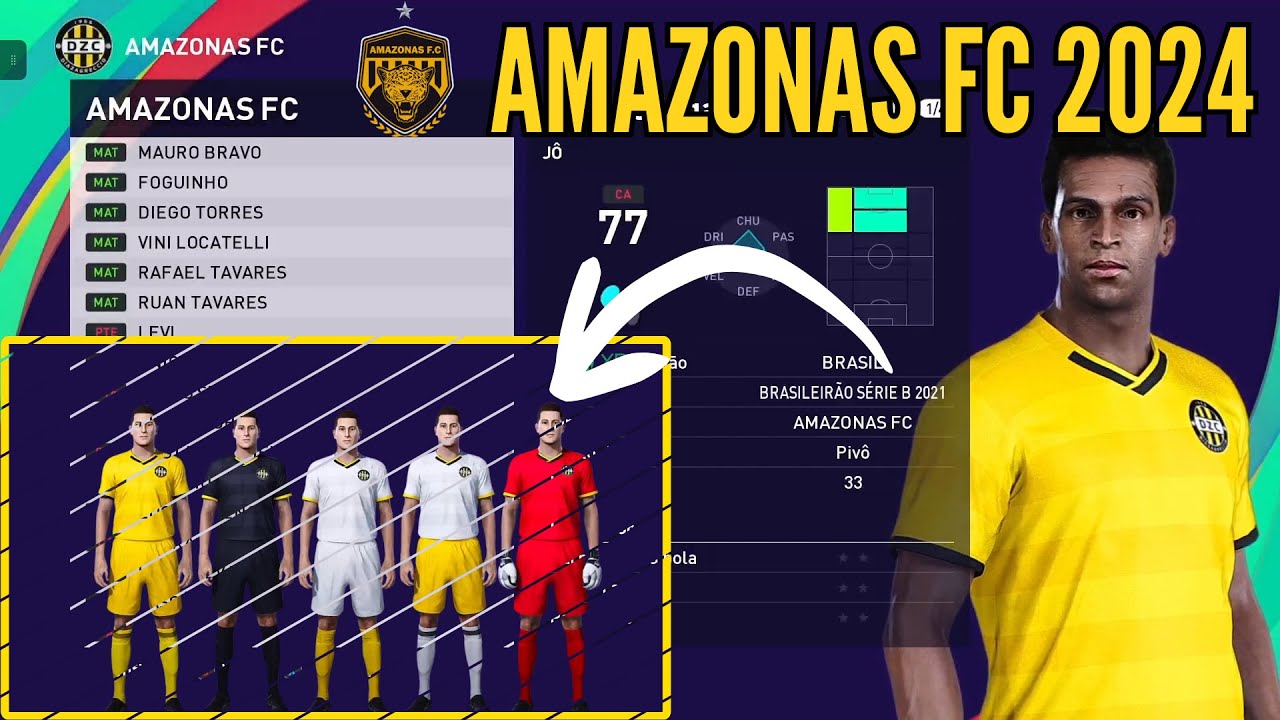 PES 2021 AMAZONAS FC COMPLETO 2024 XBOX BRASILEIRÃO SÉRIE B #01 - YouTube