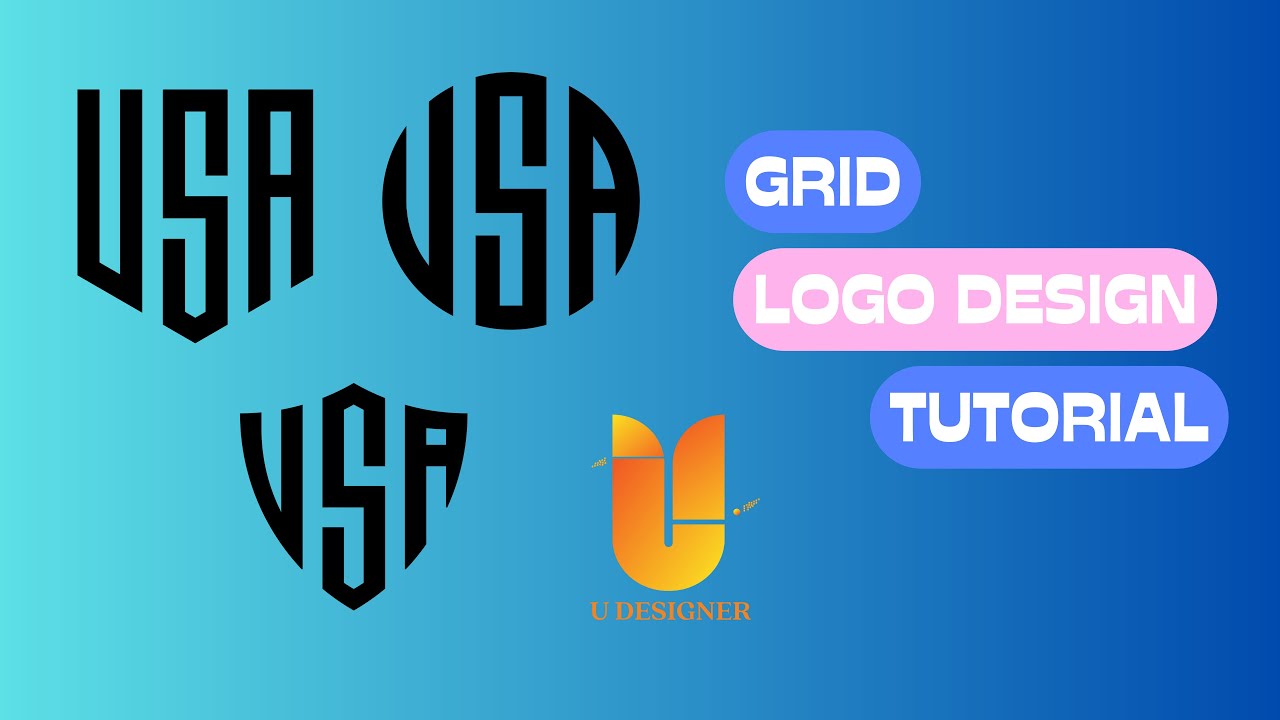 USA logo design | Modern grid monogram logo design | Adobe illustrator ...