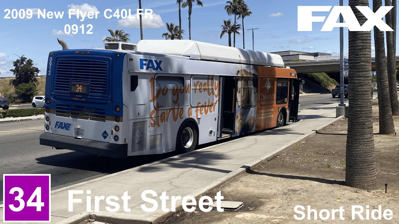 Fresno FAX 2009 New Flyer C40LFR (0912) Short Ride - YouTube