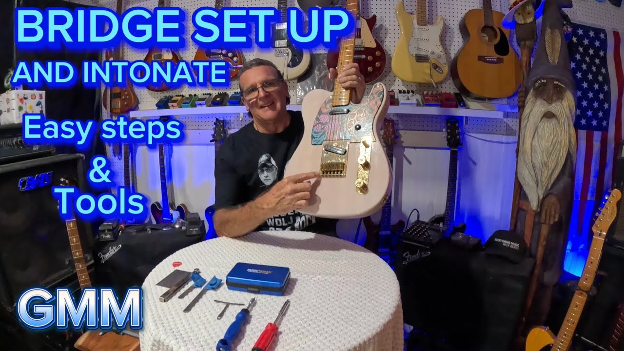 How to DIY Set up and Intonate Guitar Bridge Easy Steps & Tools - YouTube
