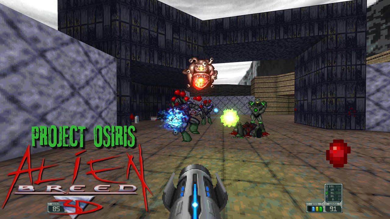 Project Osiris [Alien Breed 3D for GZDoom] - Level 04: The Courtyard | 4K/60 - YouTube