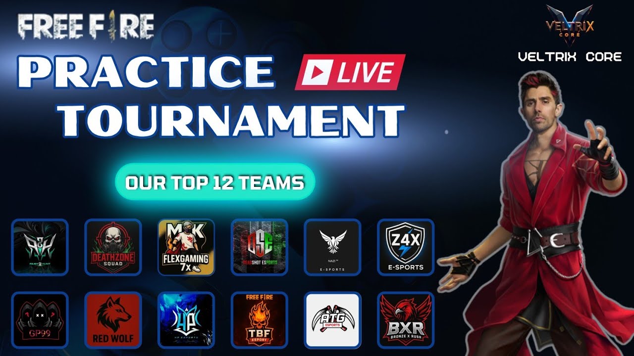 🔴 LIVE | Bangla Free Fire Practice Tournament 2025 🔥 12 Squad! | Hosted by Veltrix Core! - YouTube