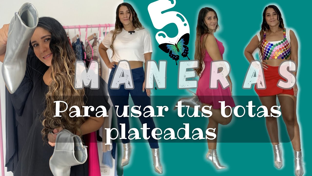 BOTAS PLATEADAS EN TENDENCIA🤩👢/ 5 Maneras de usarlas y sacarle provecho ...